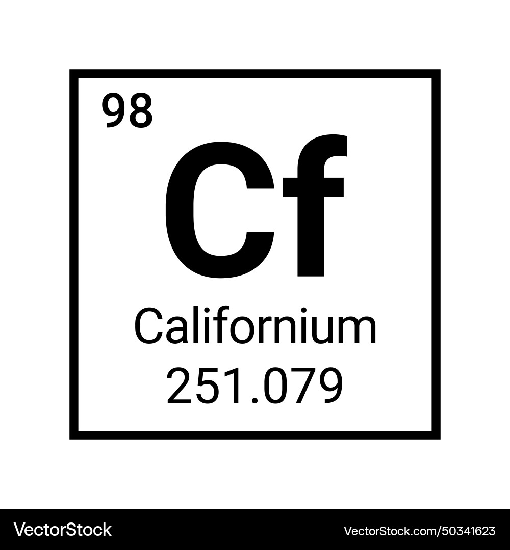 Californium chemical element atom icon Royalty Free Vector