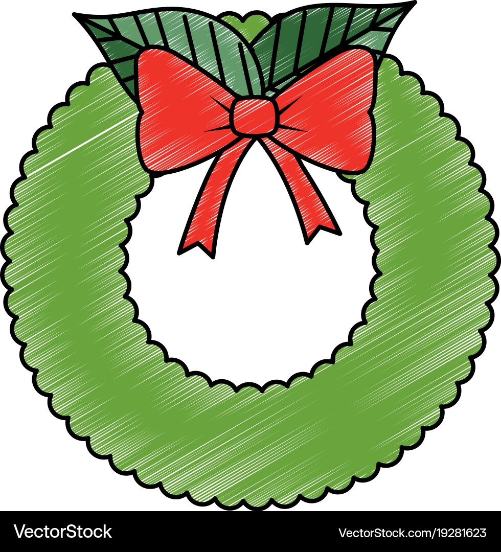 Christmas crown with flowers decorative Royalty Free Vector