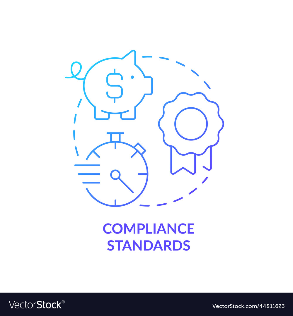 Compliance standards blue gradient concept icon Vector Image