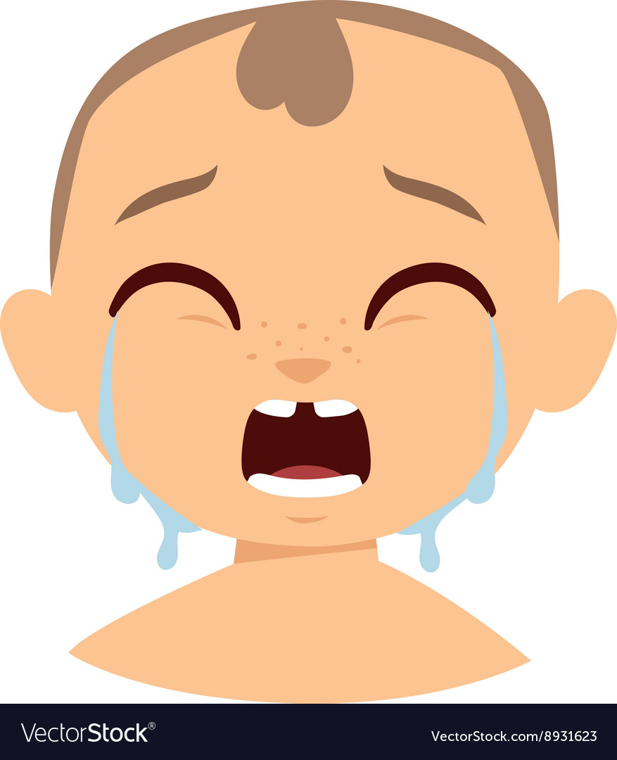 Crying boy face Royalty Free Vector Image - VectorStock