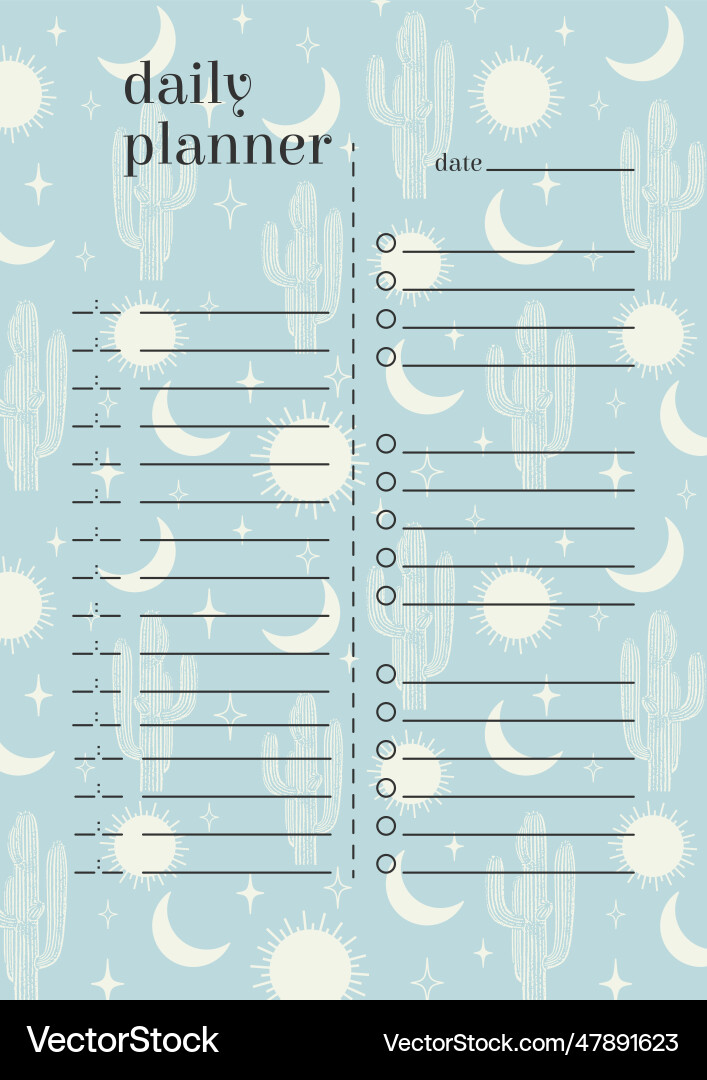 Daily planner goals minimalist planner page design