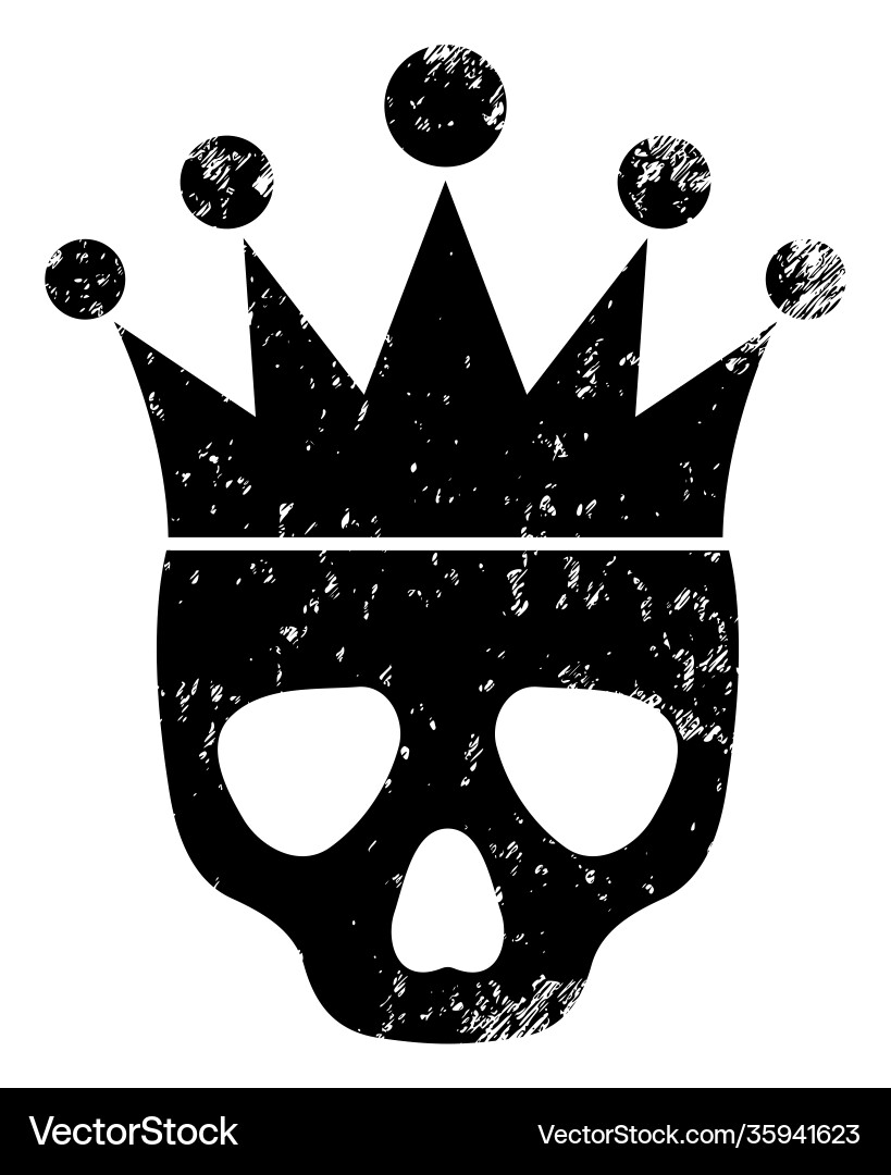 Dead king grunge icon symbol Royalty Free Vector Image