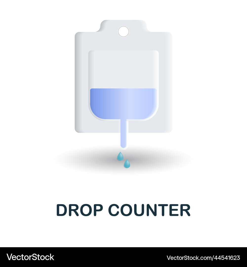 Drop counter icon 3d from medicine collection Vector Image