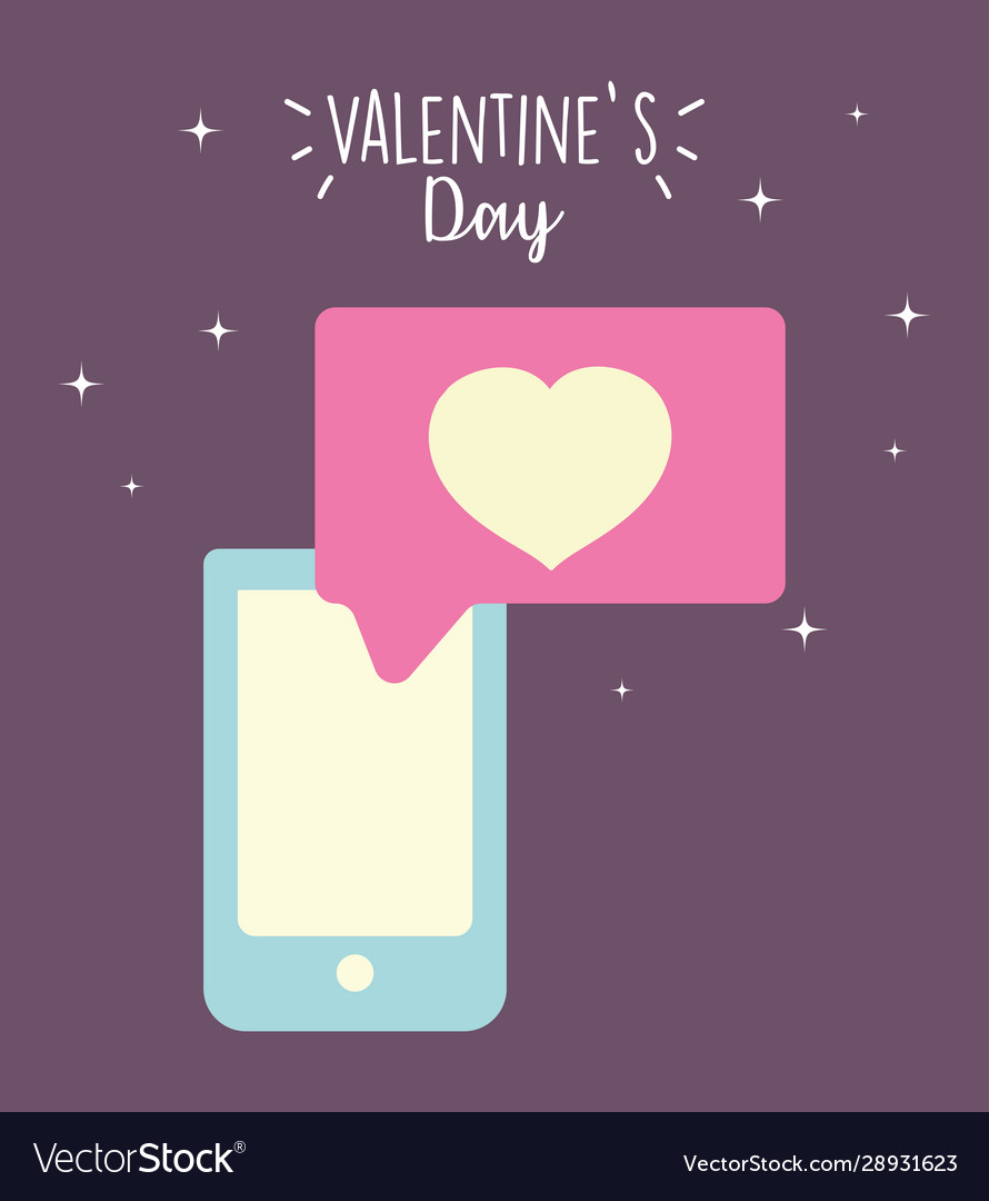Happy valentines day smartphone speech bubbles Vector Image