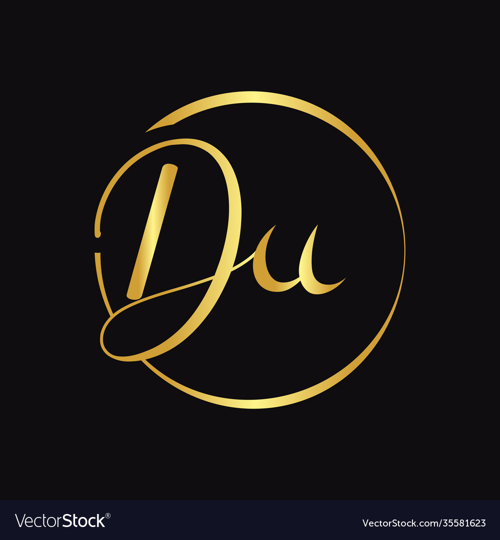 Initial du script letter type logo design Vector Image