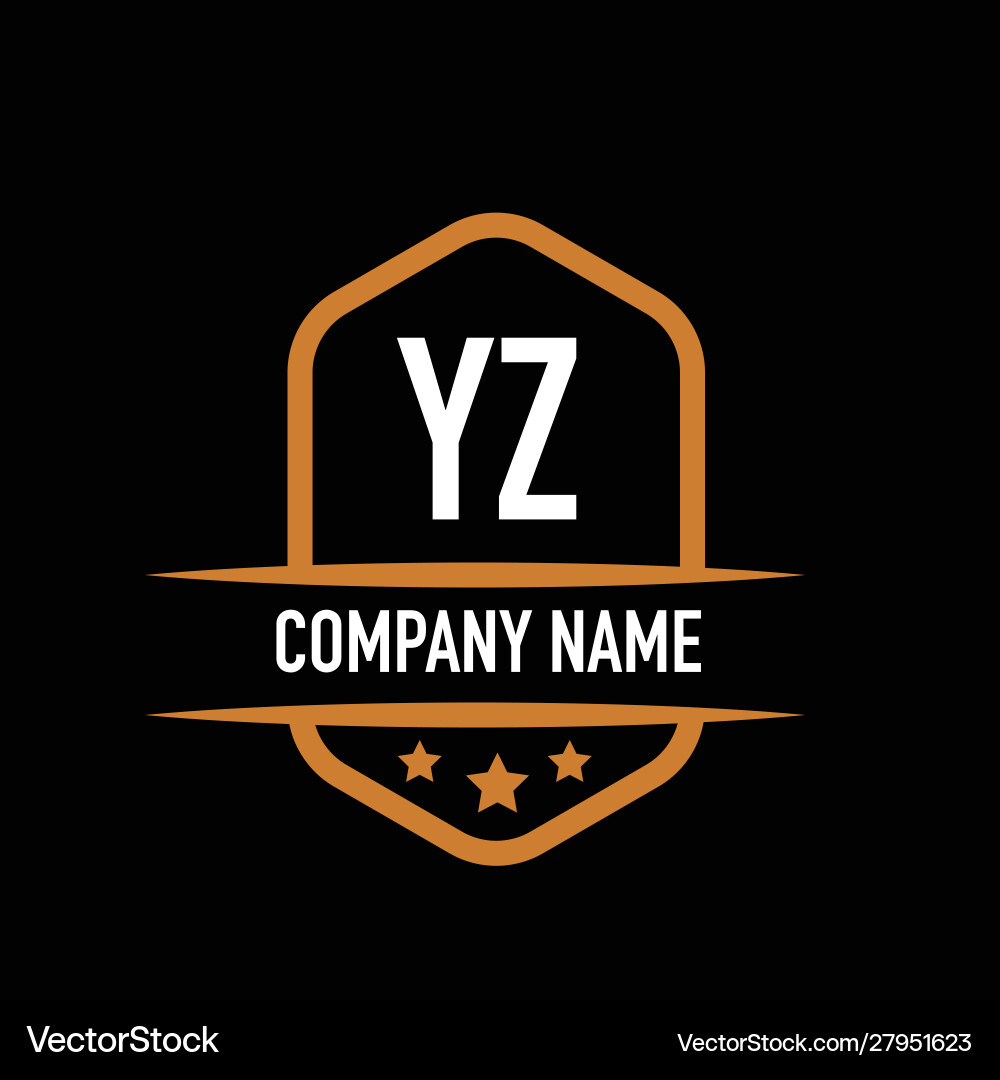 Initial letter yz vintage logo concept graphic Vector Image