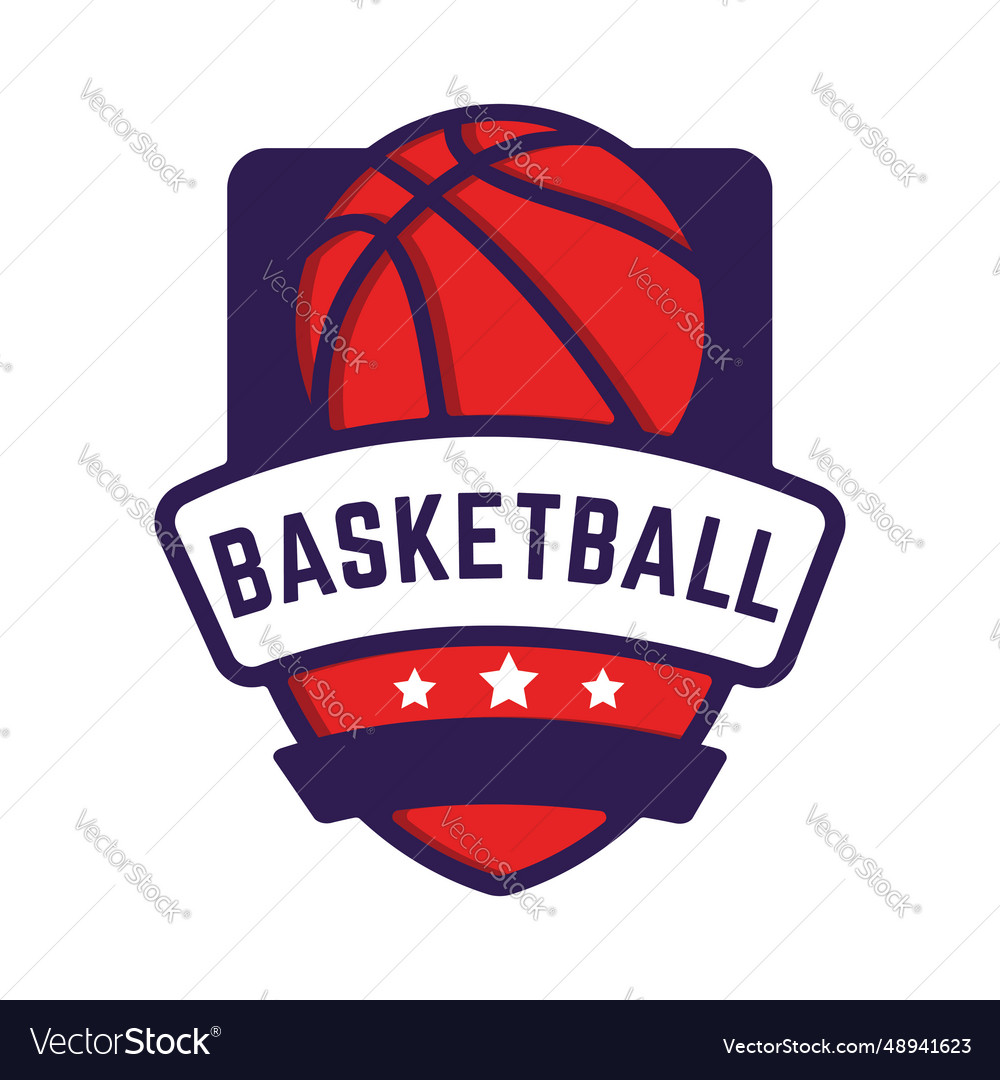 Minimalist basketball logo emblem template Vector Image