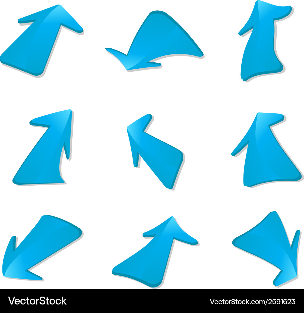 Set of blue arrows Royalty Free Vector Image - VectorStock