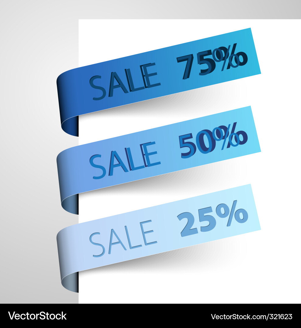 Set of blue paper tags Royalty Free Vector Image