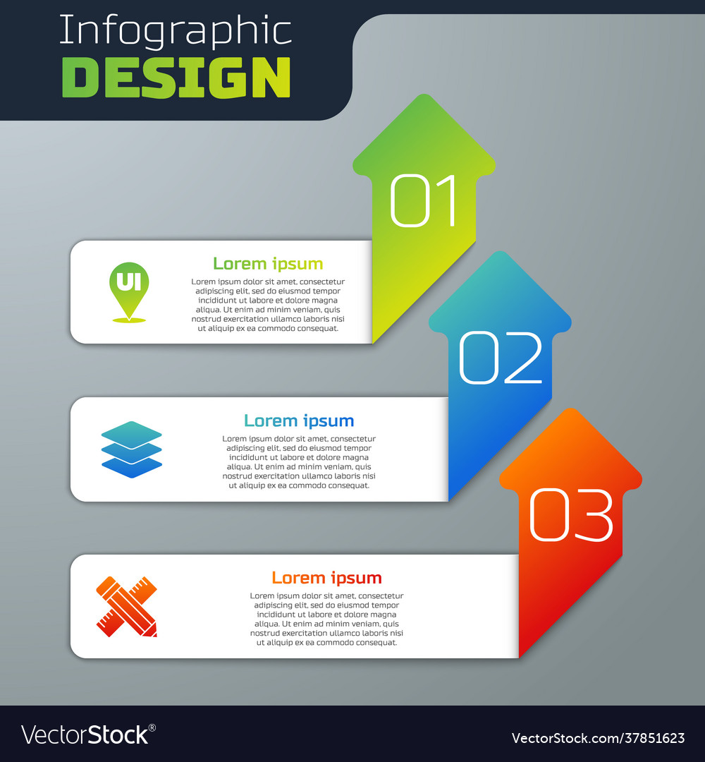 Set ui or ux design layers and crossed ruler Vector Image