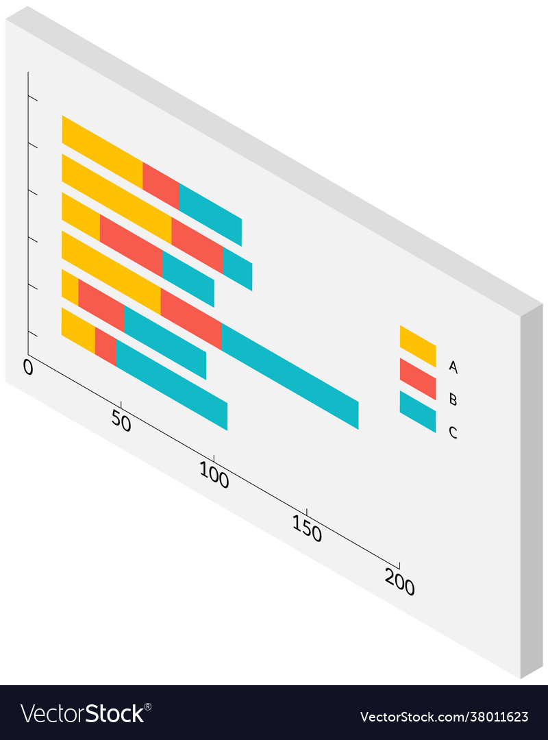 Visualization bar chart with columns Royalty Free Vector