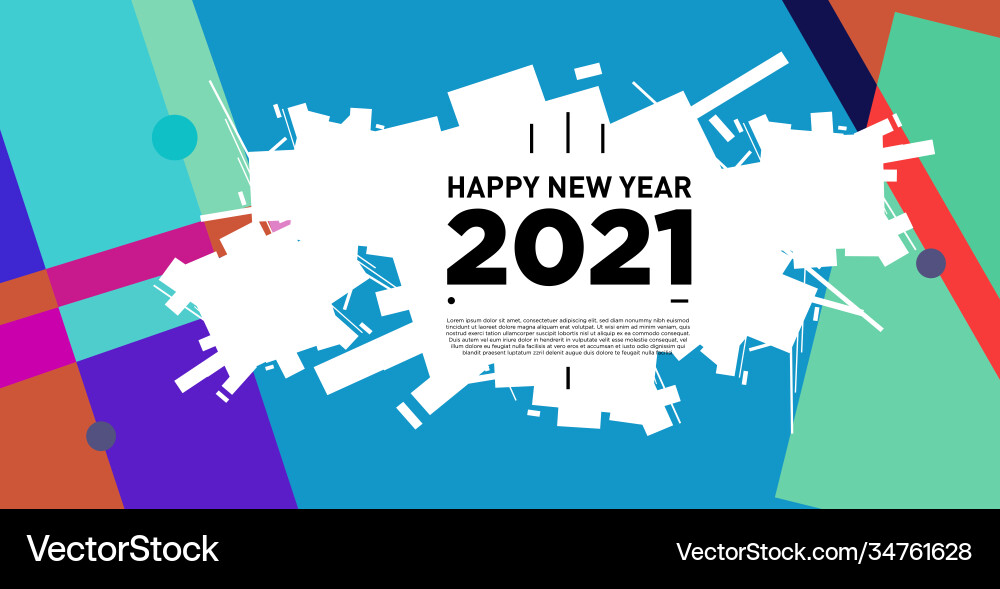 Abstract geometric background for new year 2021 Vector Image
