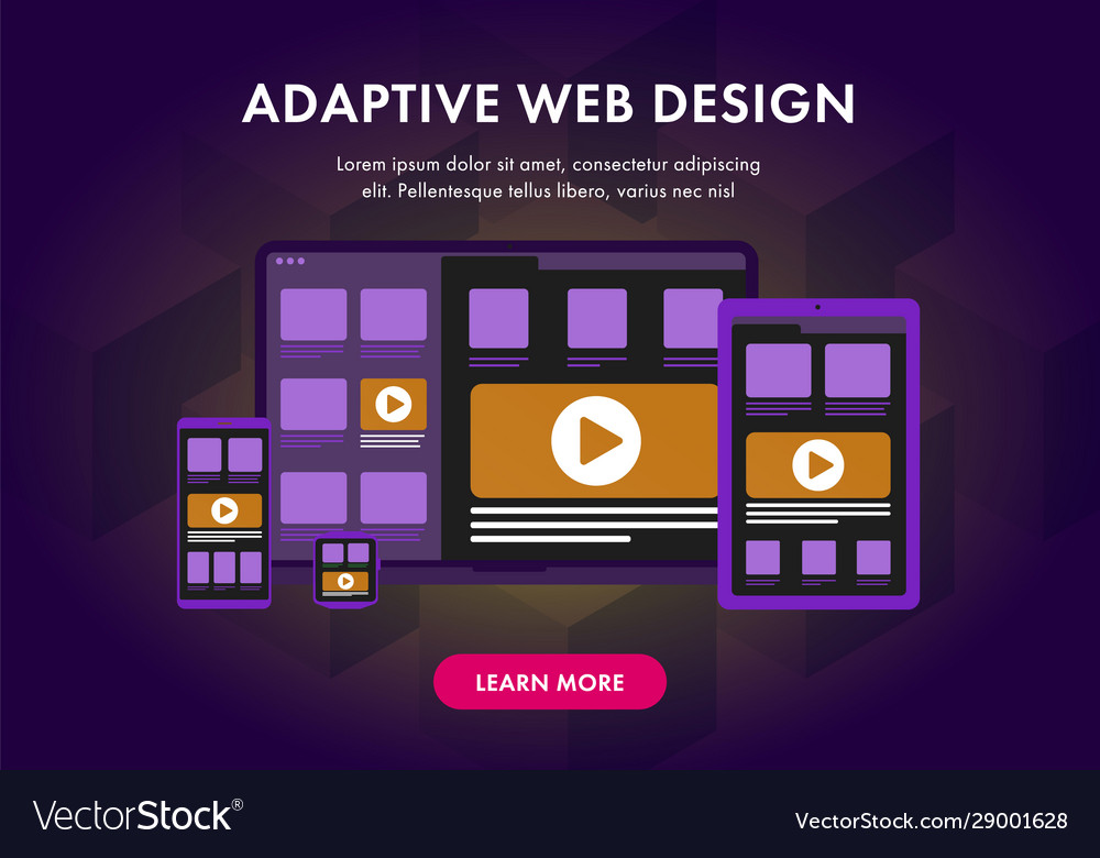 Adaptive and scalable responsive web design Vector Image