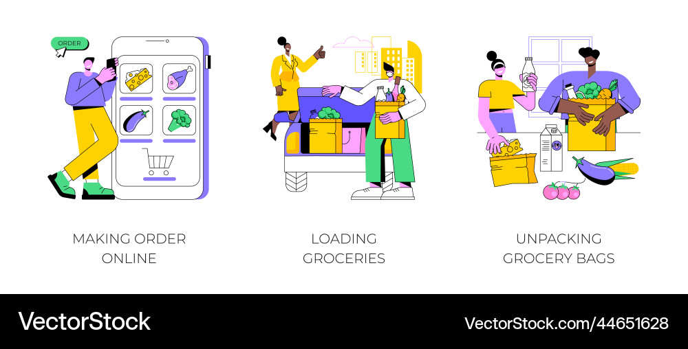 Curbside pickup at a grocery store isolated Vector Image
