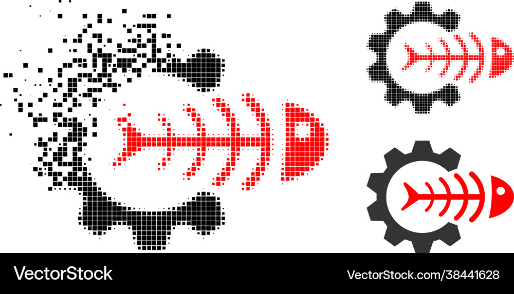 Disintegrating dotted toxic industry icon Vector Image