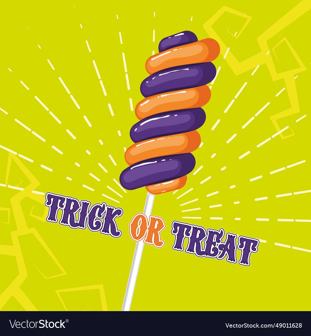 Halloween lollipop candy trick or treat Royalty Free Vector