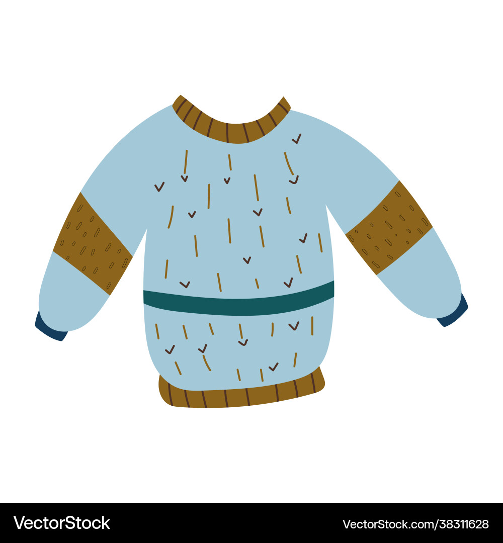 Knitted sweater flat wool knitwear Royalty Free Vector Image