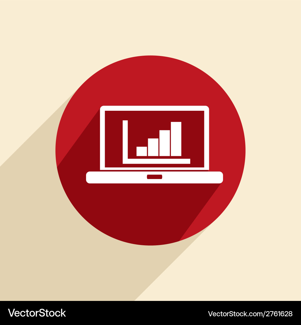 Laptop with symbol diagram Royalty Free Vector Image