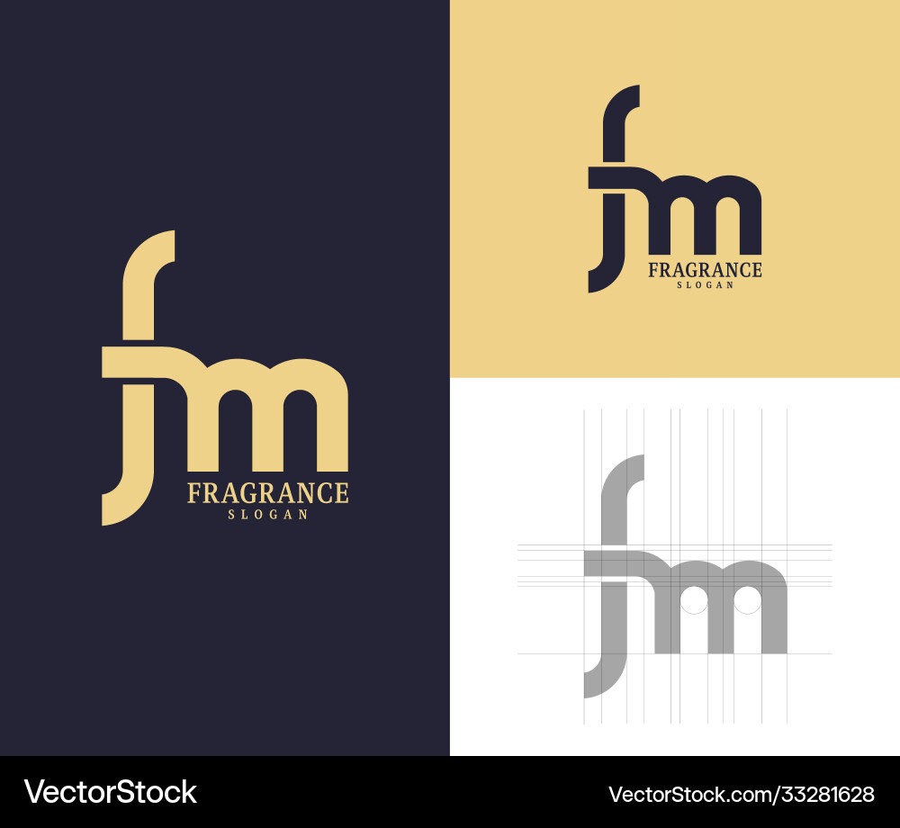 Letter f and m logo Royalty Free Vector Image - VectorStock