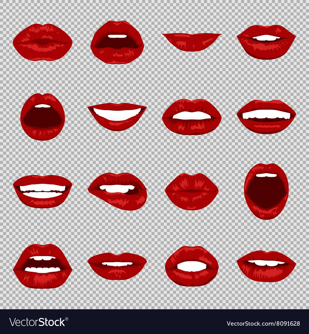 Lips set Royalty Free Vector Image - VectorStock