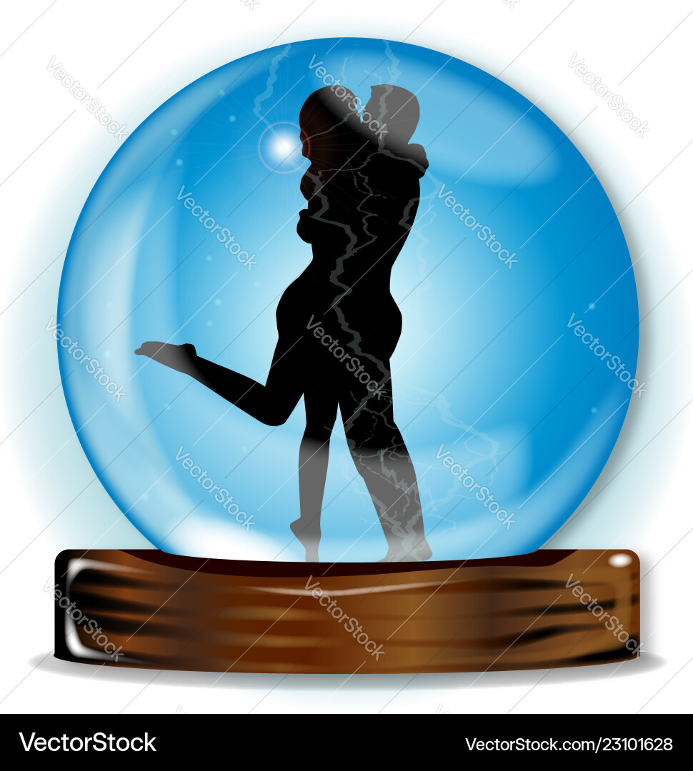 Love in the crystal ball Royalty Free Vector Image