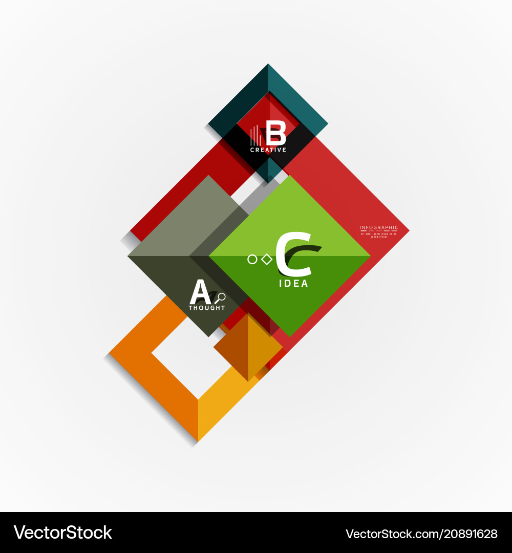 Paper infographic banner template with a b c Vector Image