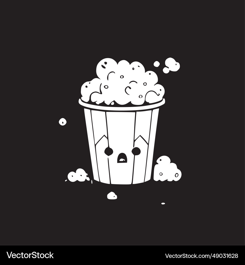 Popcorn - black and white isolated icon Royalty Free Vector