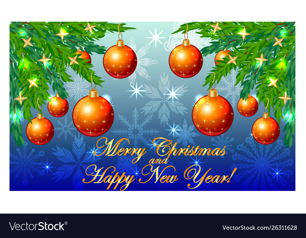 Rectangular blue christmas background Royalty Free Vector