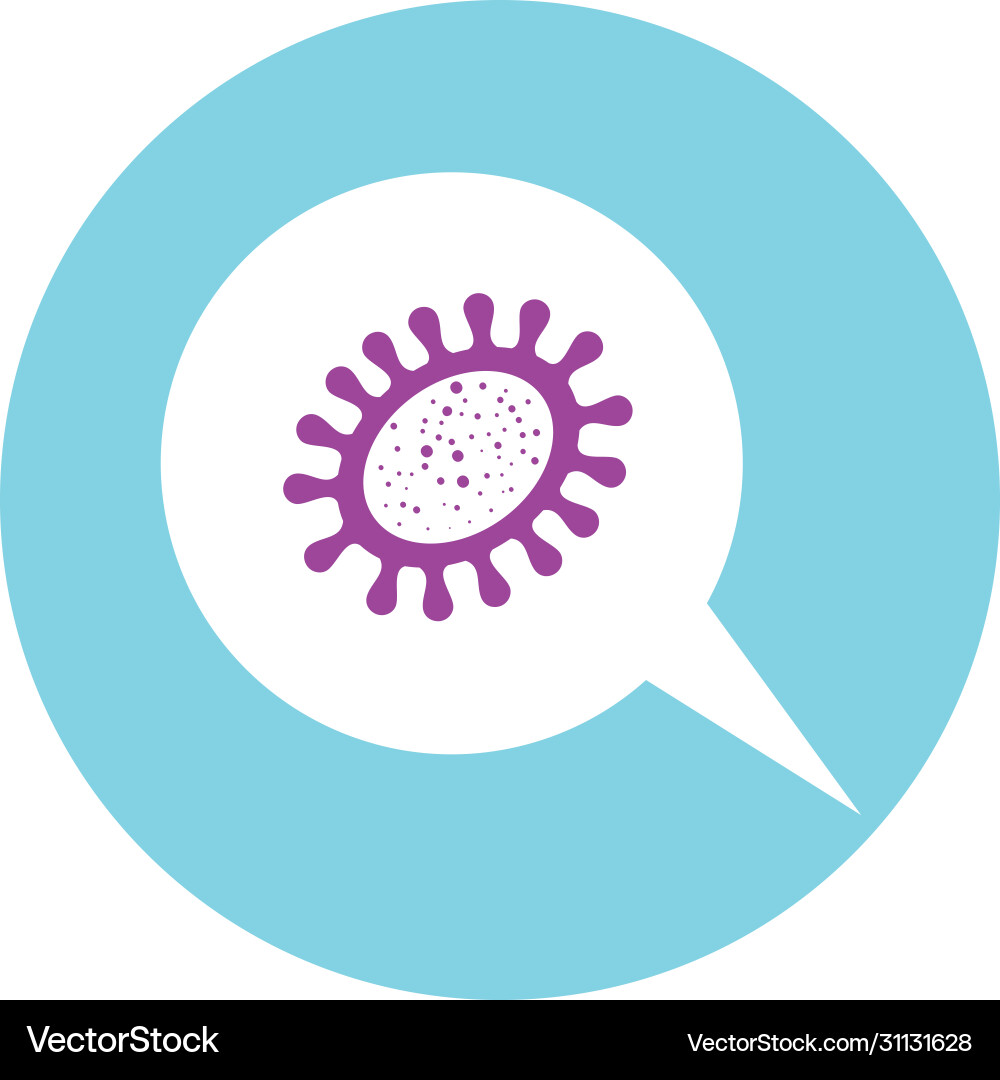 Speech bubble with particle covid19 19 Royalty Free Vector