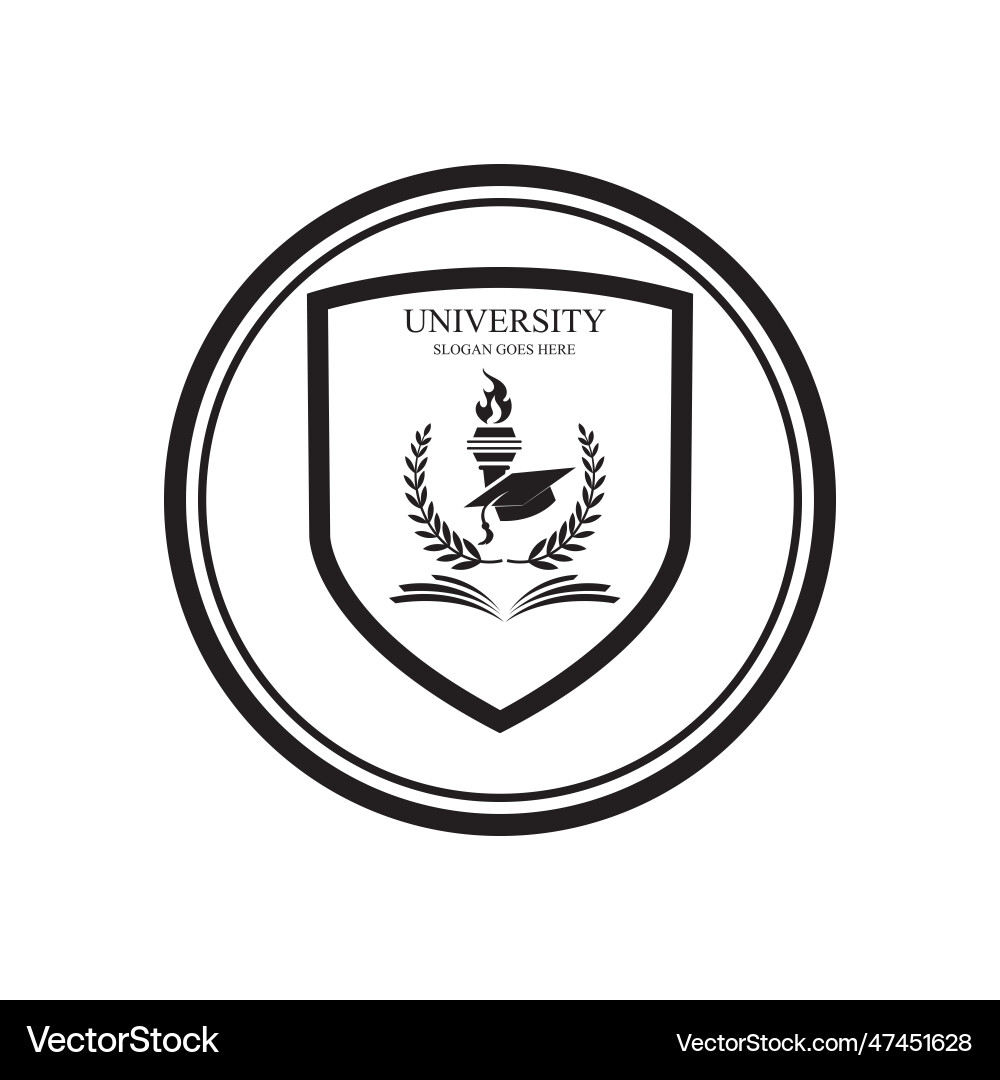 University and academy icons emblems or shields Vector Image