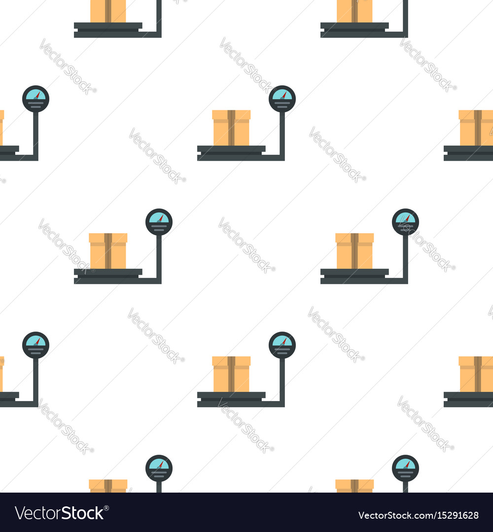 Weight scale with box pattern flat Royalty Free Vector Image