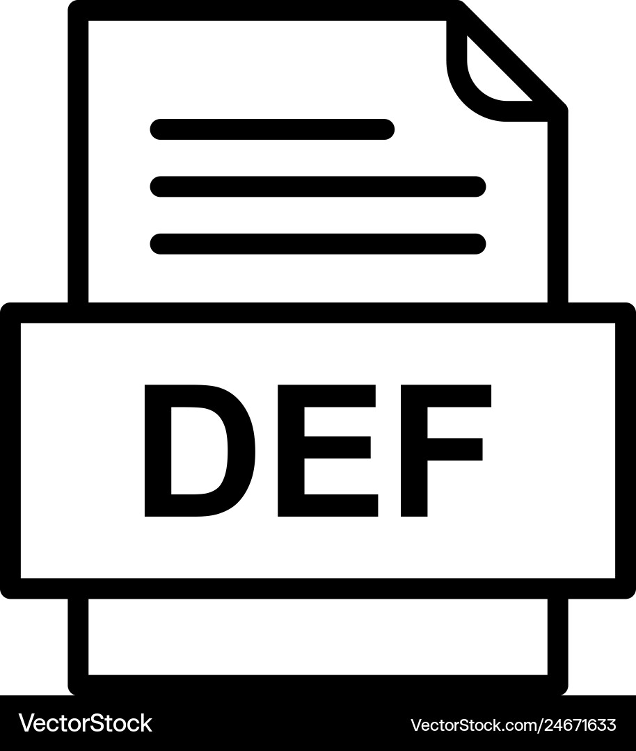Def file document icon Royalty Free Vector Image