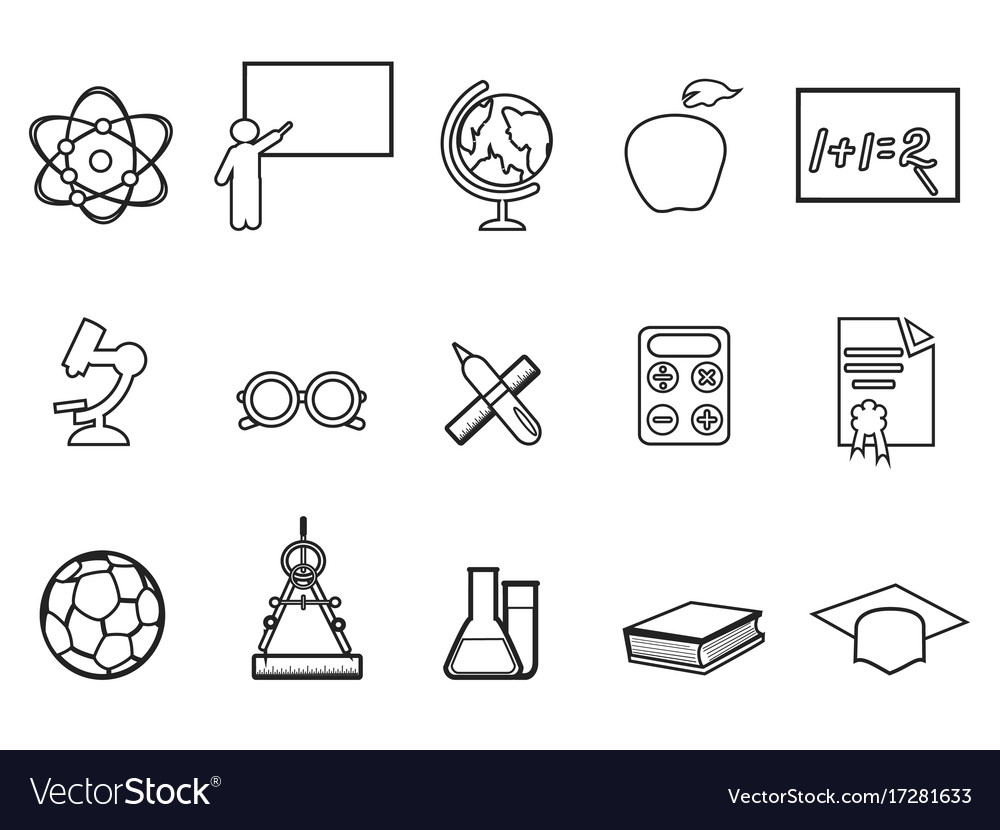 Education linear icon set Royalty Free Vector Image