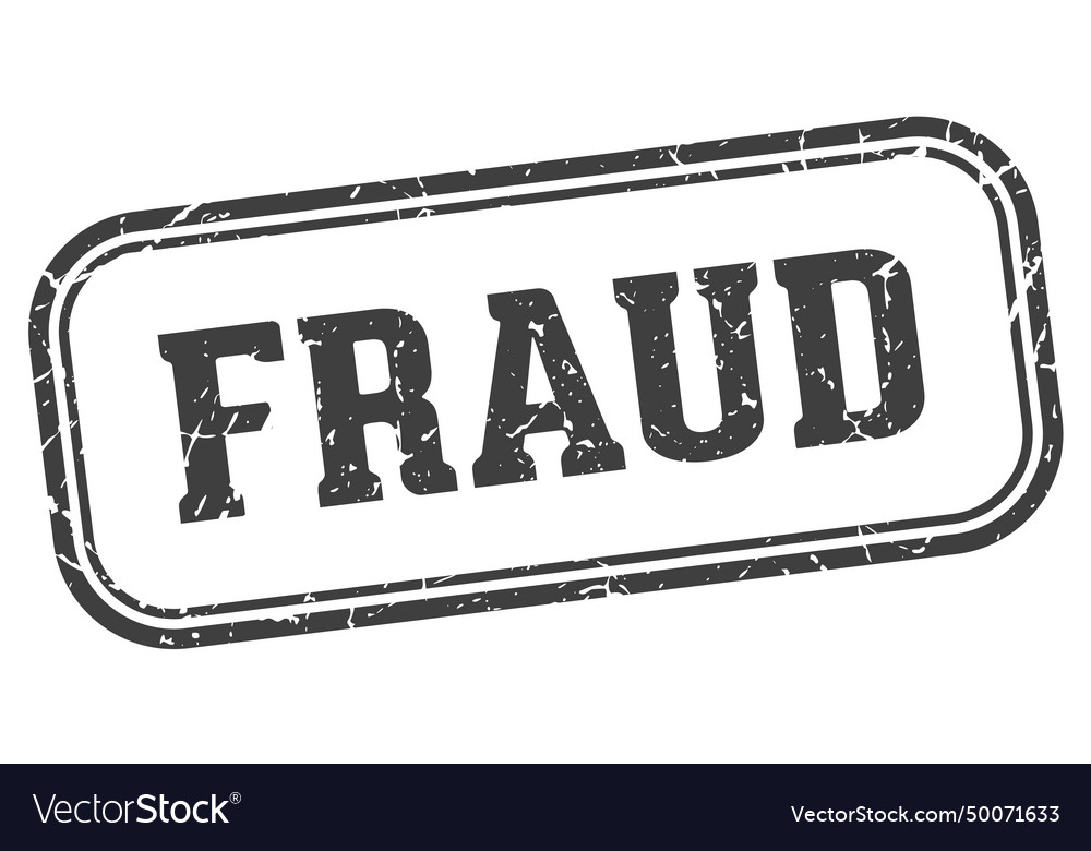 Fraud stamp rectangular on white Royalty Free Vector Image