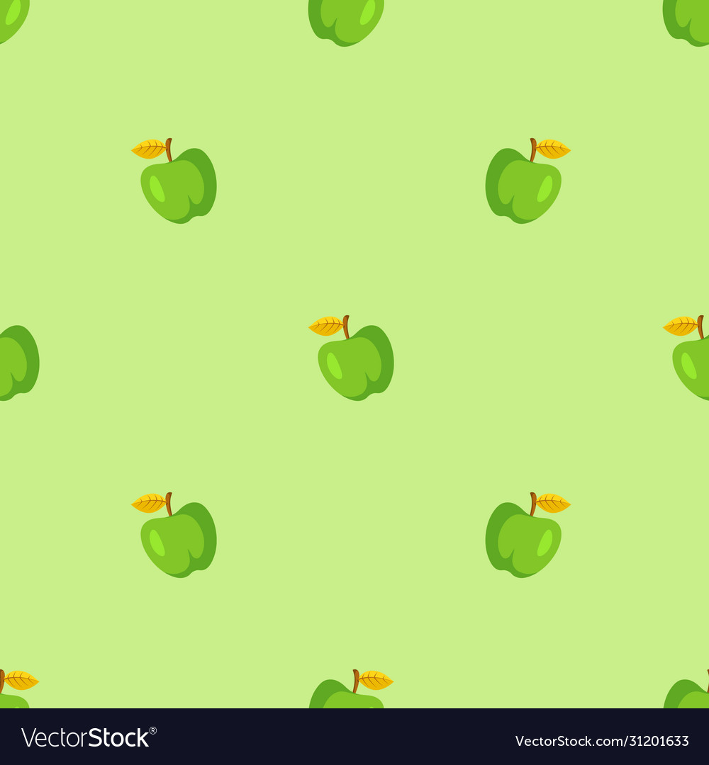 Green apples seamless pattern background Vector Image
