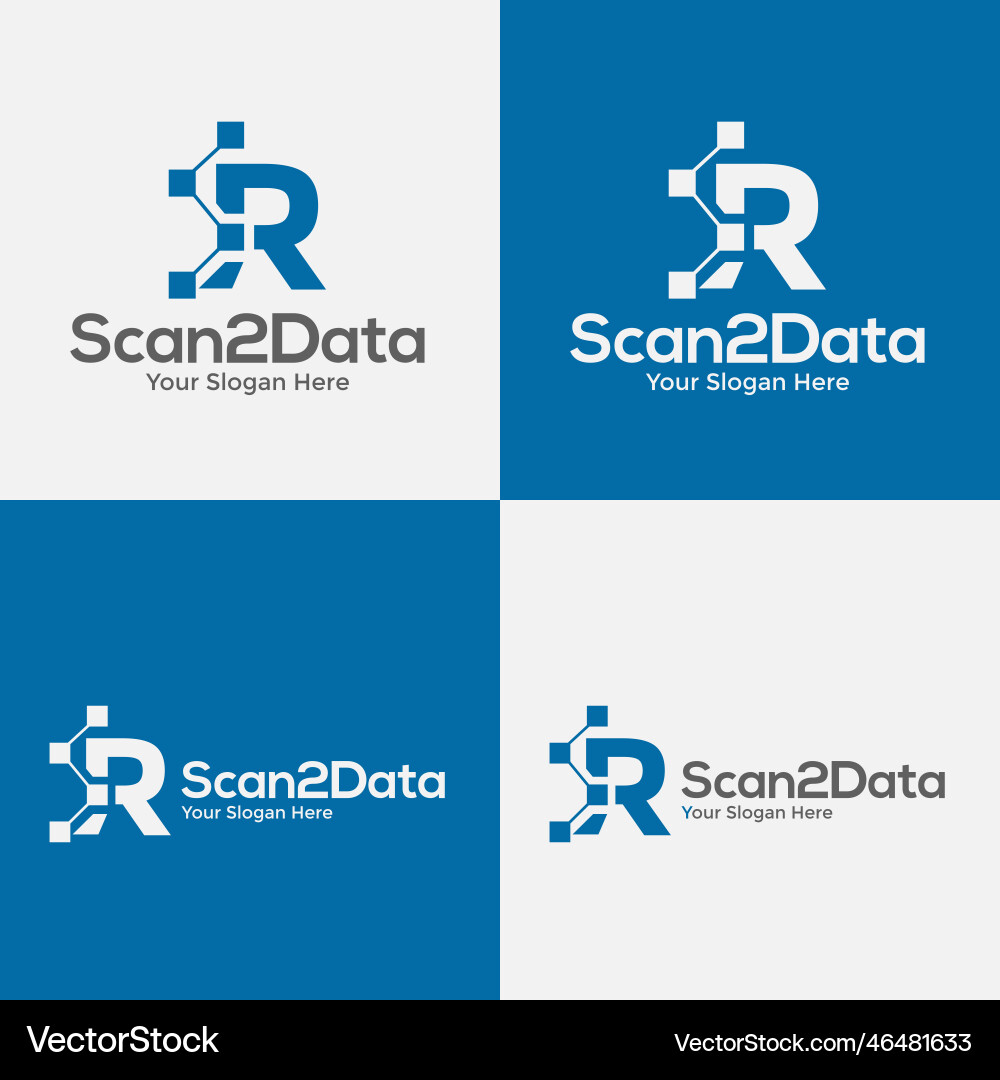 Initial letter r with technology logo Royalty Free Vector