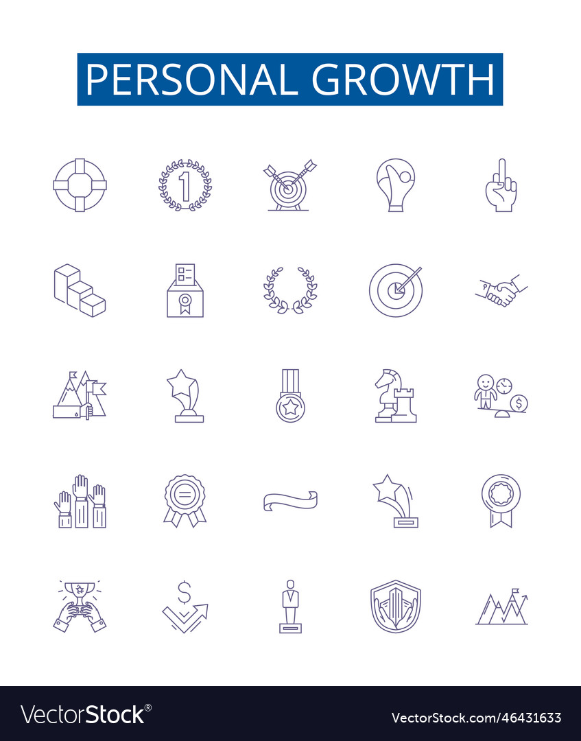 Personal growth line icons signs set design Vector Image Personal growth line icons signs set design Vector Image