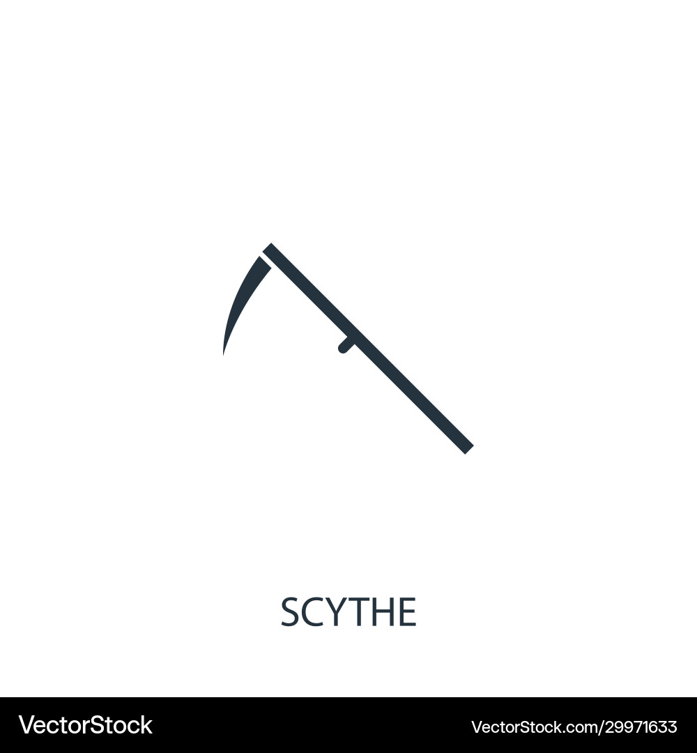 Scythe icon simple gardening element symbol Vector Image