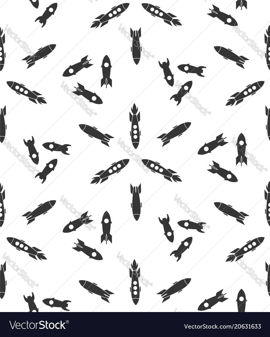 Seamless pattern from rocket icon Royalty Free Vector Image