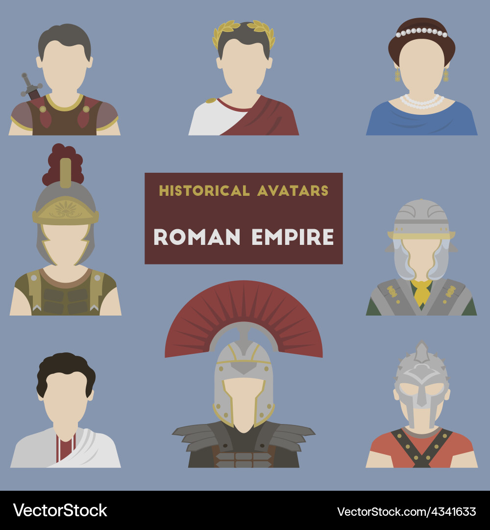 Set of historical avatars Royalty Free Vector Image