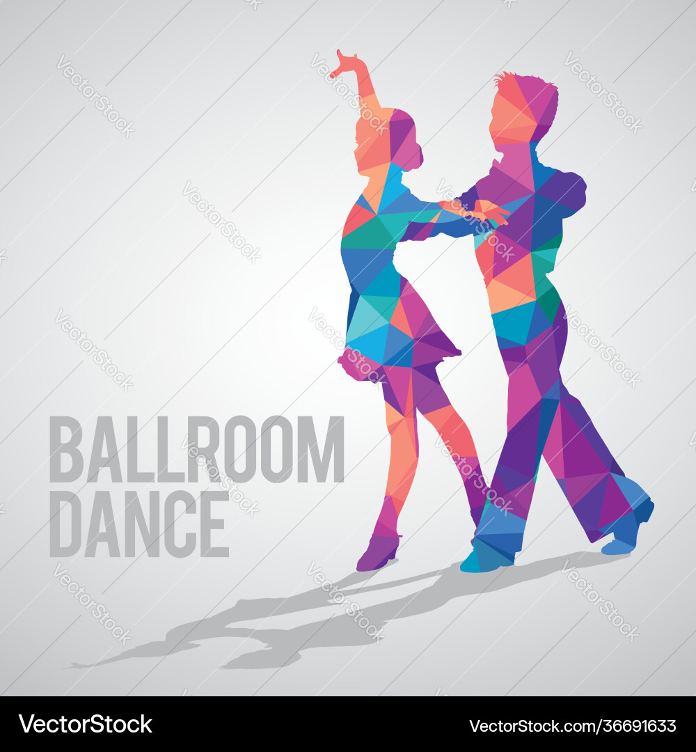 Silhouettes kids dancing ballroom dance Royalty Free Vector