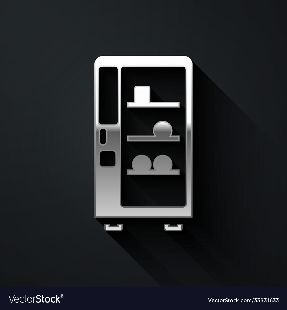Silver vending machine food and beverage Vector Image