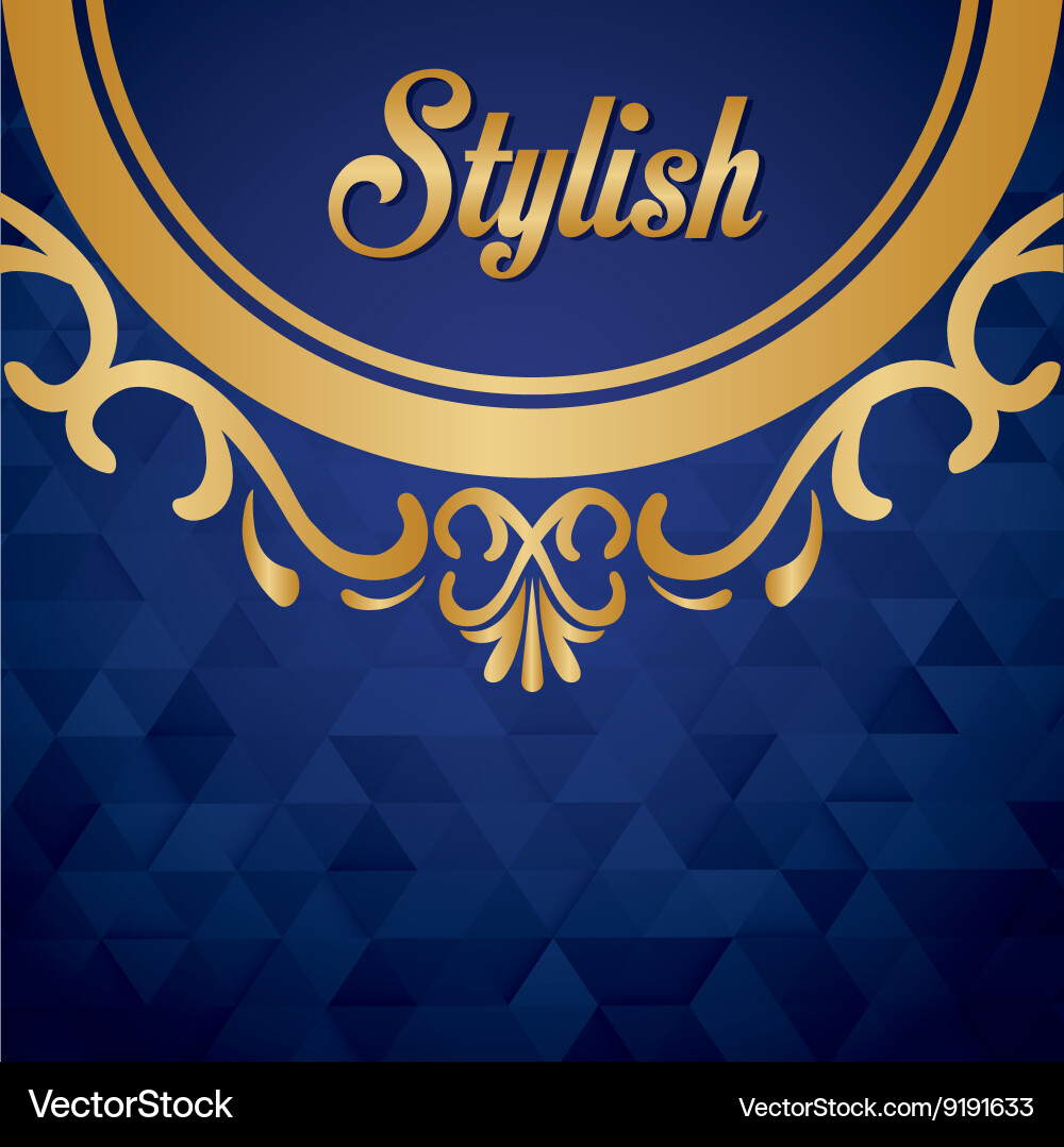 Stylish design decorated iconblue and gold Vector Image