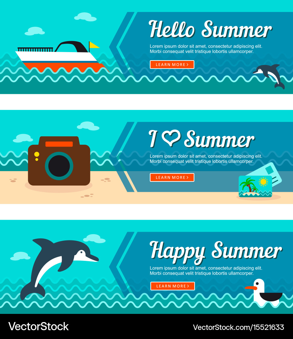 Travel and vacation banners Royalty Free Vector Image