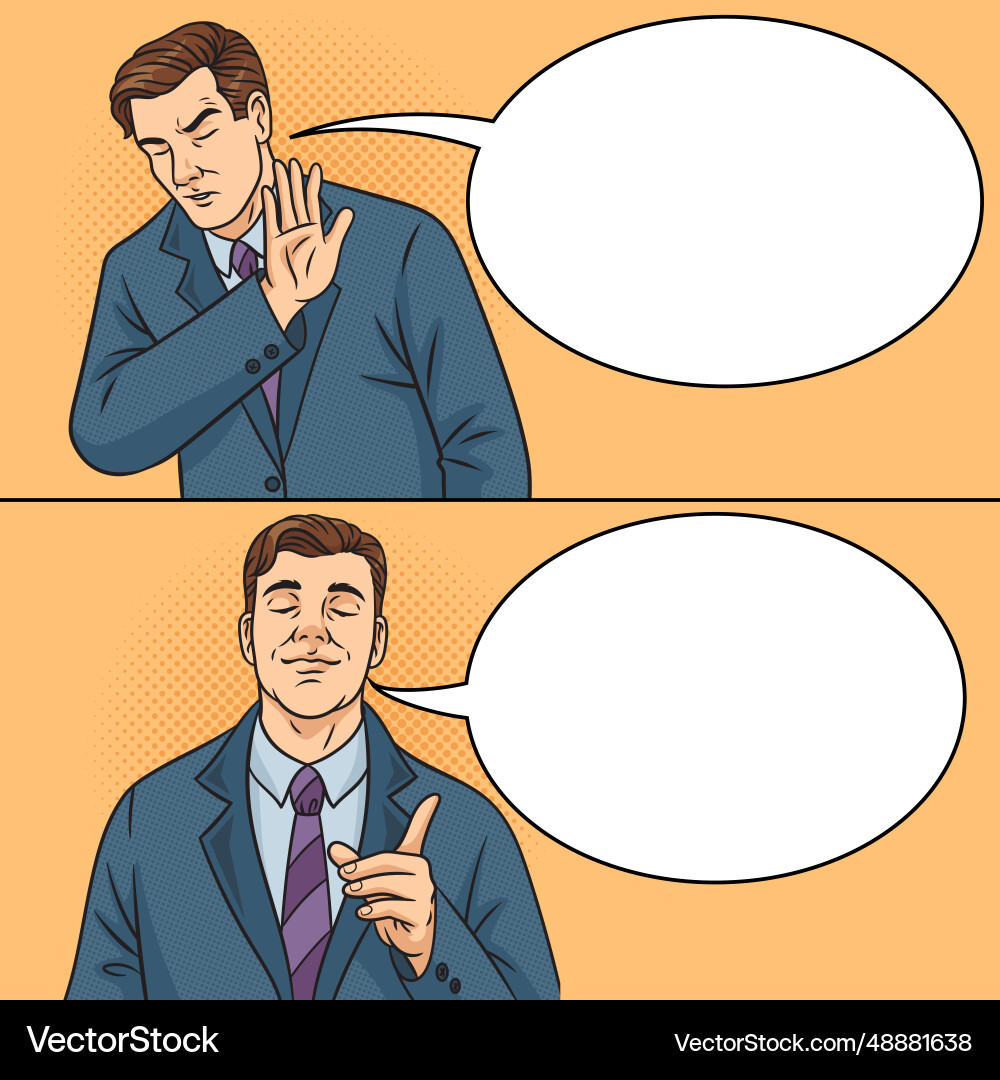 Businessman meme pop art Royalty Free Vector Image