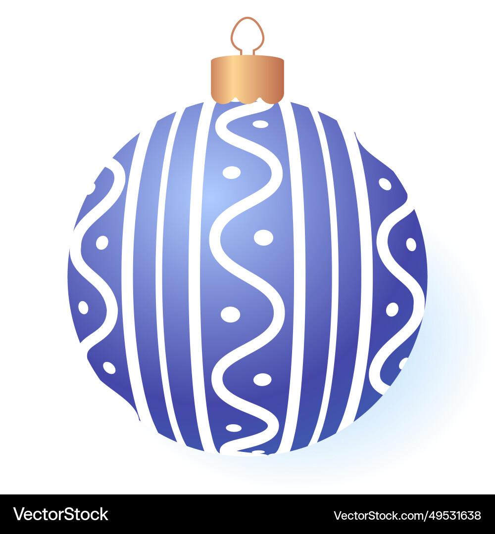 Christmas ball blue color with decoration pattern Vector Image