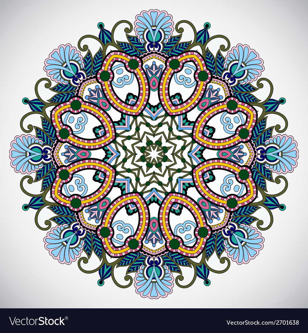 Circle lace ornament round ornamental geometric Vector Image