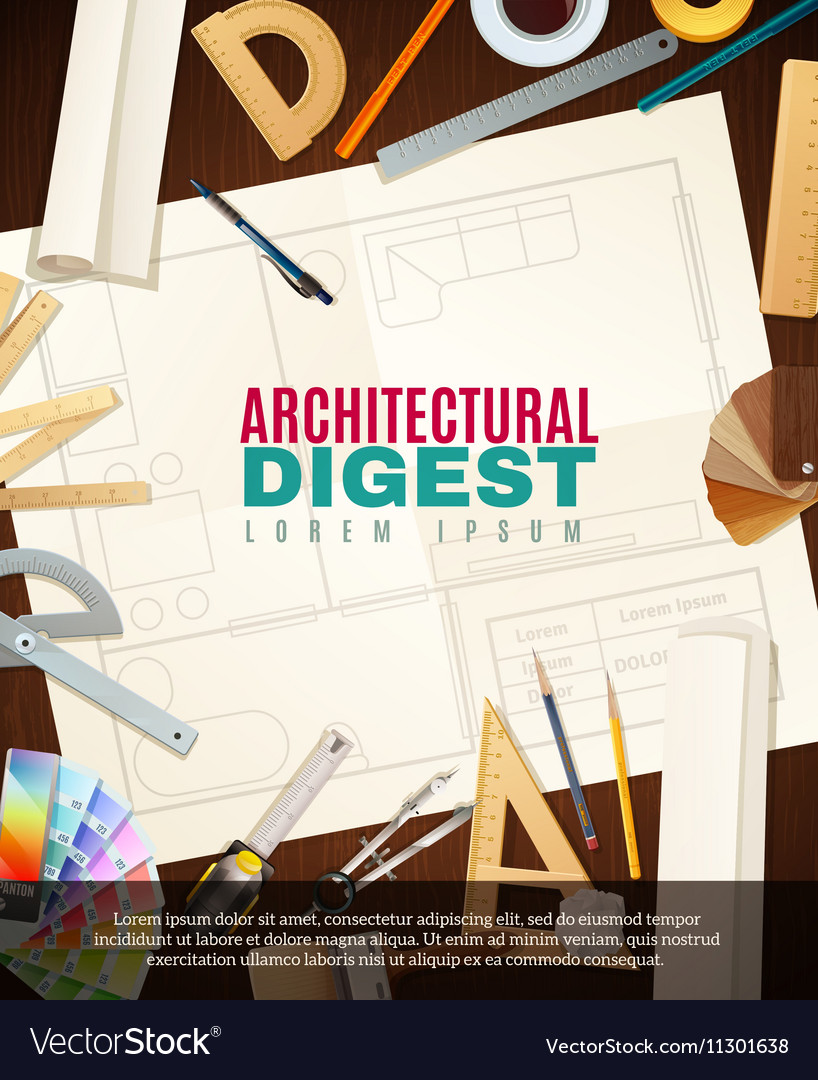 Construction Architect Tools Royalty Free Vector Image