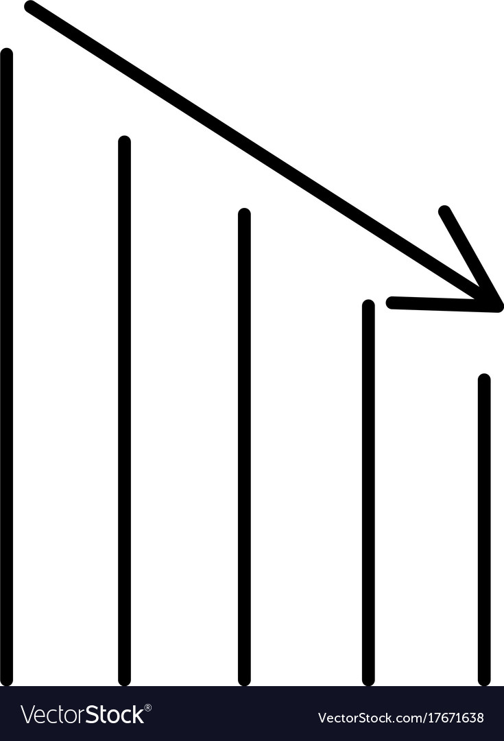 Down chart Royalty Free Vector Image - VectorStock