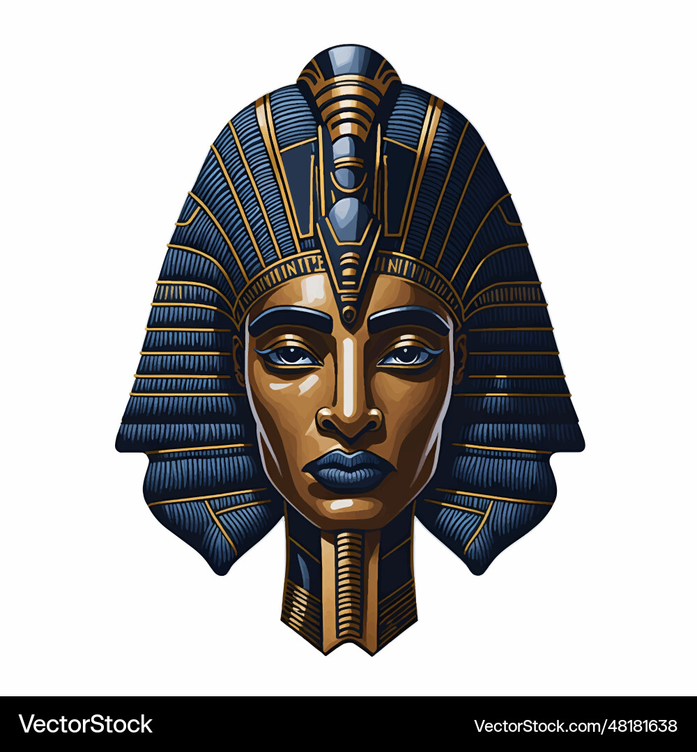 Egyptian pharaoh clip art on white background Vector Image